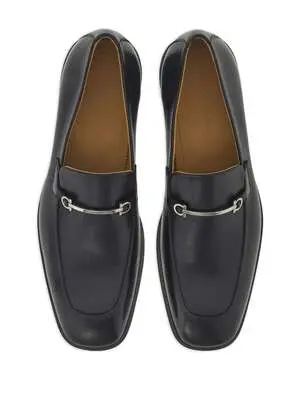 FERRAGAMO Gancini Plaque Leather Loafers