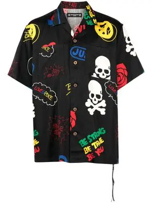MASTERMIND WORLD Logo-print Short-sleeve Shirt - Black