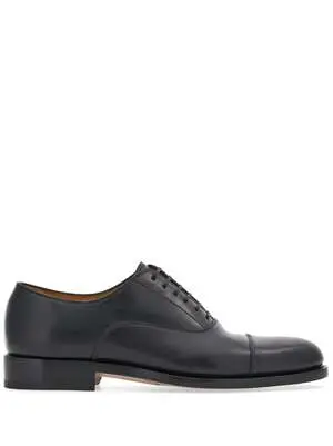 FERRAGAMO Tramezza Oxford With Cap Toe Shoes - Black