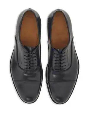 FERRAGAMO Tramezza Oxford With Cap Toe Shoes - Black