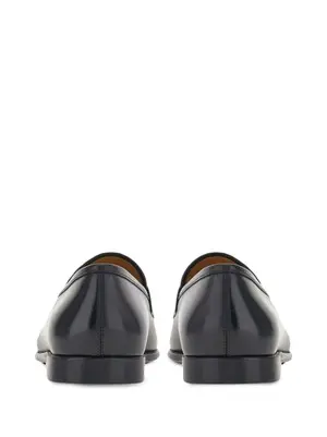 FERRAGAMO Suede Penny Loafers - Black