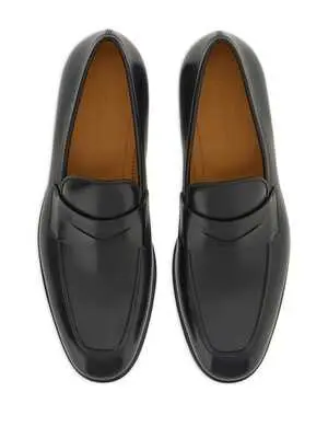 FERRAGAMO Suede Penny Loafers - Black