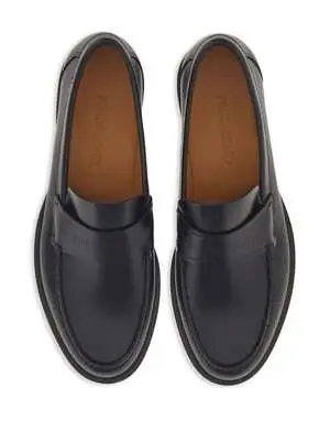 FERRAGAMO Logo-embossed Leather Loafers