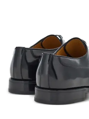FERRAGAMO Polished Leather Oxford Shoes - Black