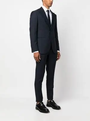 D4.0 Single-breasted Wool Suit - Blue