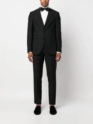 D4.0 Single-breasted Wool Suit - Black