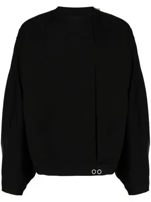 SONGZIO Cocoon Pleat-detail Sweatshirt - Black