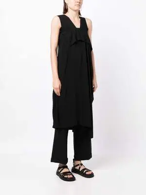 Y’s Asymmetric Draped Midi Dress