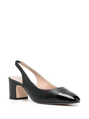 SCAROSSO 65mm Leather Slingback Pumps - Black