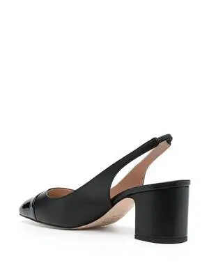 SCAROSSO 65mm Leather Slingback Pumps - Black