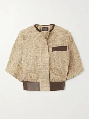 Loro Piana Lyron Leather-trimmed Linen Jacket - Brown