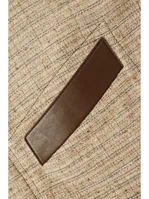 Loro Piana Lyron Leather-trimmed Linen Jacket