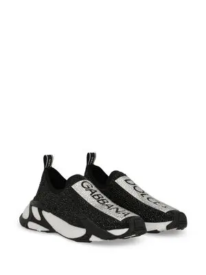 Dolce & Gabbana Fast Rhinestone-embellished Sneakers - Black