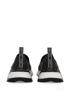 Dolce & Gabbana Fast Rhinestone-embellished Sneakers - Black