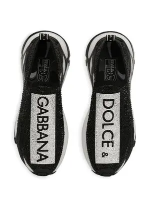 Dolce & Gabbana Fast Rhinestone-embellished Sneakers - Black