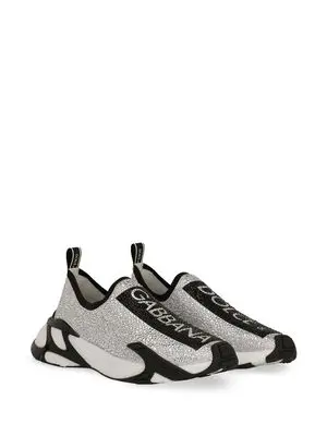 Dolce & Gabbana Fast Rhinestone-embellished Sneakers - White
