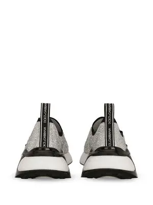Dolce & Gabbana Fast Rhinestone-embellished Sneakers - White
