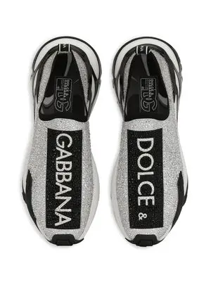 Dolce & Gabbana Fast Rhinestone-embellished Sneakers - White