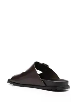 SCAROSSO Leather Buckle Sandals