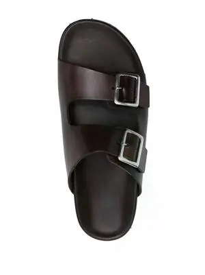 SCAROSSO Leather Buckle Sandals
