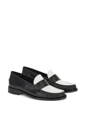 FERRAGAMO Debossed-logo Leather Loafers - White