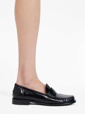 FERRAGAMO Debossed-logo Leather Loafers