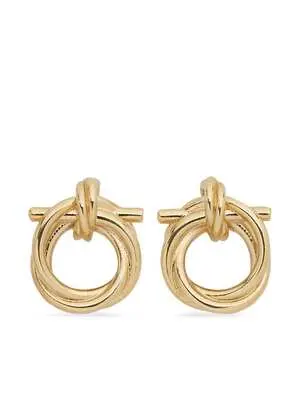 FERRAGAMO Gancini Twisted Hoop Earrings - Gold
