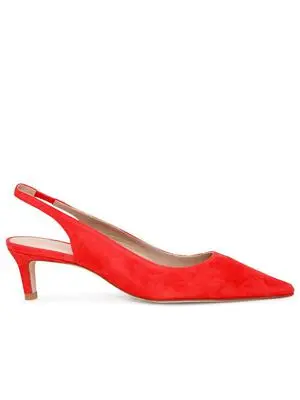 STUART WEITZMAN Suede Stuart 50 Slingbacks - Red