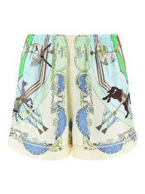 Tory Burch Tory Burch Printed Poplin Shorts - Blue Carousel