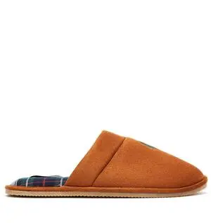 Ralph Lauren Klarence Logo Slippers - Brown