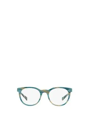 ALAIN MIKLI Alain Mikli Rectangular Eyeglasses Teal Metallic Horn