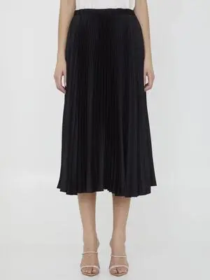 JIL SANDER Pleated Jersey Skirt - Black
