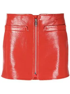 COURREGES Courrèges Black Reedition Vinyl Mini Skirt Red
