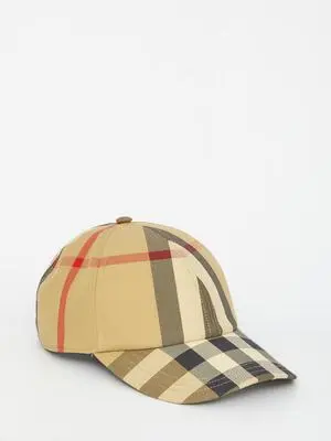 Burberry Check Cotton Cap - Beige