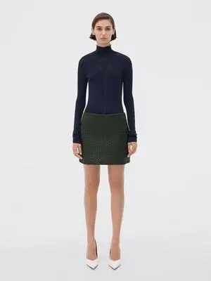 Bottega Veneta Bottega Veneta Braided Leather Mini Skirt - Green