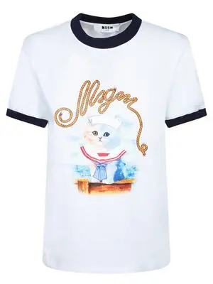 MSGM Graphic Print T-shirt - White