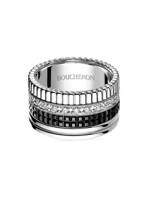 Boucheron Quatre 18k Black Pvd & 0.51 Tcw Diamonds Ring - White Gold