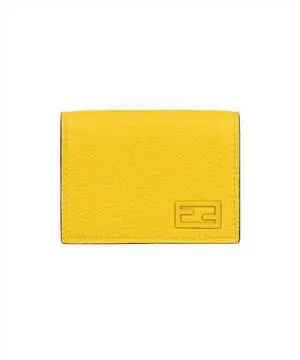 Fendi Leather Tri-fold Wallet - Yellow