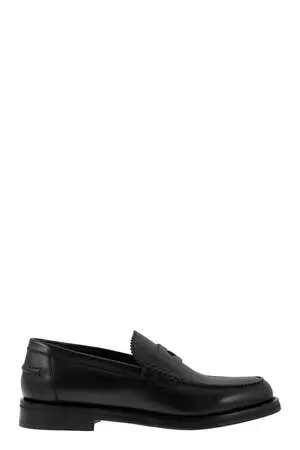 DOUCAL'S Penny Leather Loafers - Black