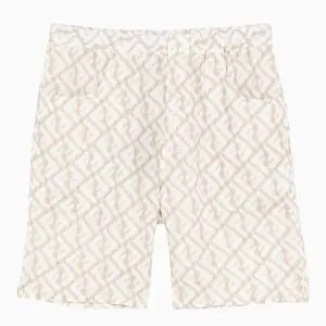 Fendi Beige/white Bermuda Shorts - Multicolor