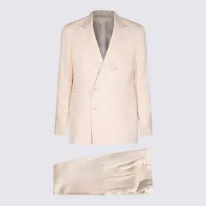 Brunello Cucinelli Wool And Silk Blend Two Pieces Suit - Sand