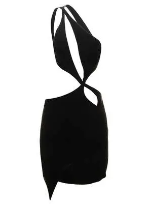 Monot Asymmetrical Mini Dress With Cutouts Crepe In Black - 43% Off |  Editorialist