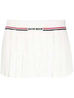 Miu Miu Miu Miu Pleated Mini Skirt - White
