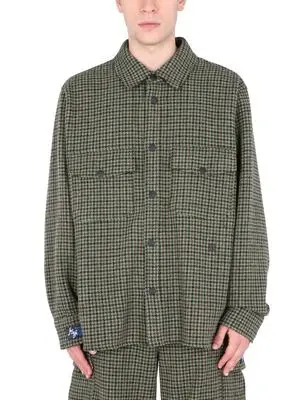 MSGM Logo Oversized Shirt Green