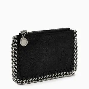 Stella McCartney /silver Falabella Zip Credit Card Holder - Black