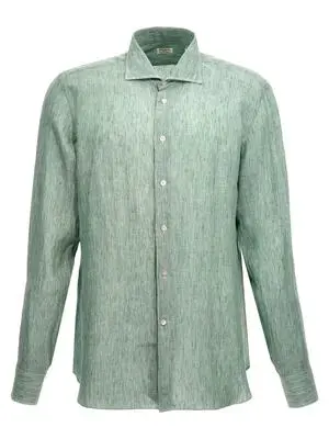 BORRIELLO NAPOLI Linen Shirt - Green