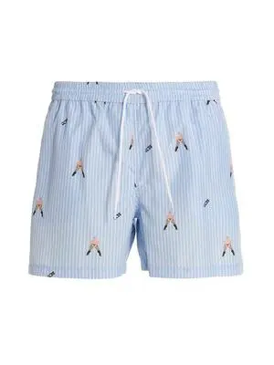 Gcds Spongebob 'patrick Star' Swimming Shorts - Light Blue