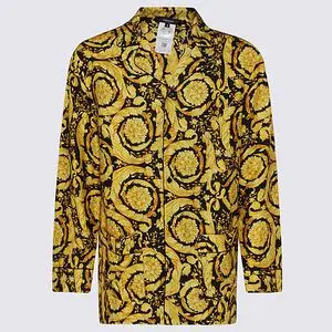 Versace Black And Gold Silk Shirt - Black-gold