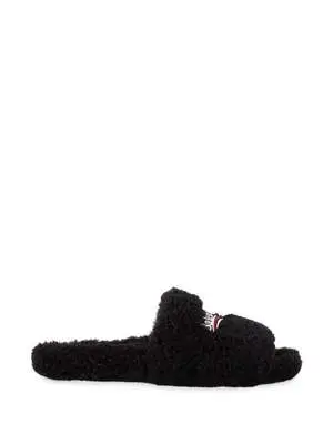 Balenciaga Furry Slides - Black