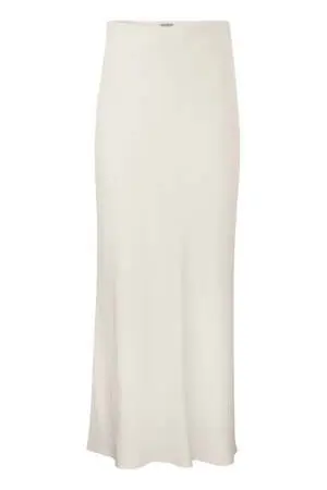 Brunello Cucinelli Silk Blend Long Skirt - Natural